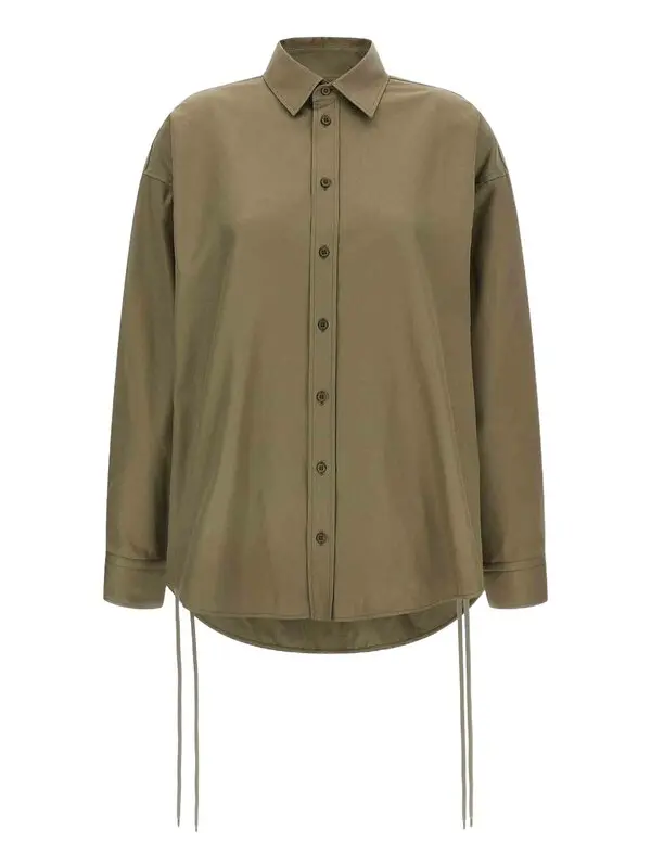 Balenciaga Lace-up Long-sleeved Shirt - Brown