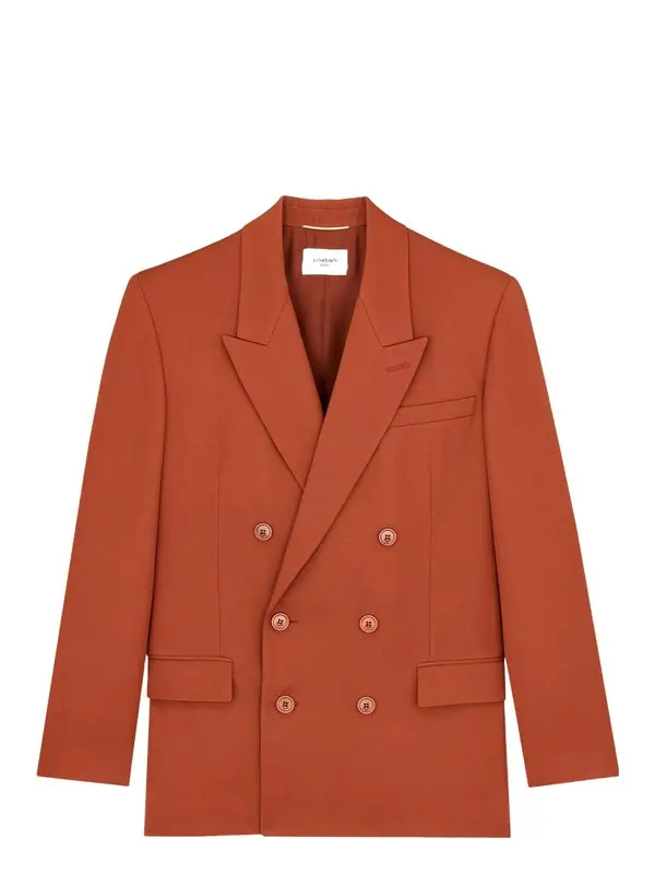 Saint Laurent Double-breasted Blazer - Brique