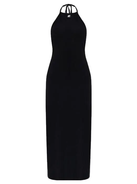COURREGES Off-the-shoulder Dress With Back Bow Detail - Black