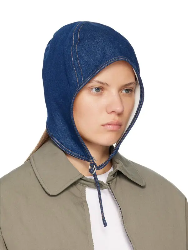 Acne Studios Denim Drawstring Hood - Medium Blue