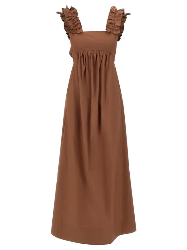 Liu Jo Ruffled Bow Maxi Dress - Tobacco