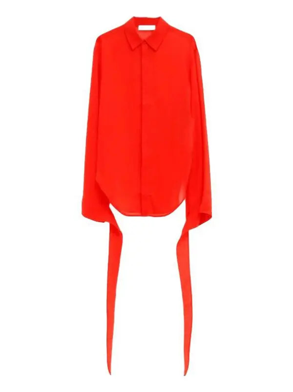 THE FRANKIE SHOP Long Sleeve Blouse With Tie Detail - Red