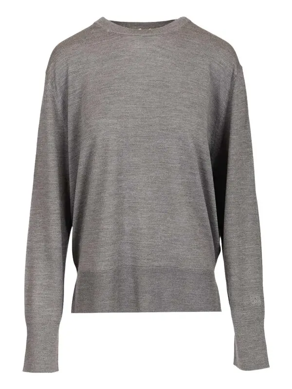 TOTEME Crewneck Long Sleeve Knit Jumper - Gray