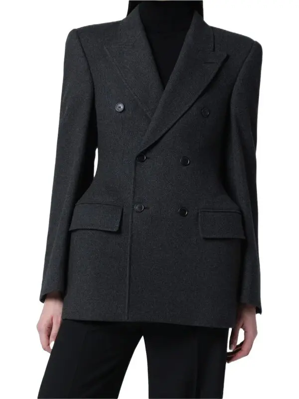 Balenciaga Hourglass Double-breasted Jacket - Black
