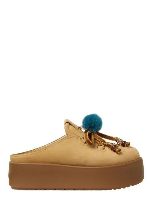 Fendi Lace Detailed Slip-on Clogs - Light Brown