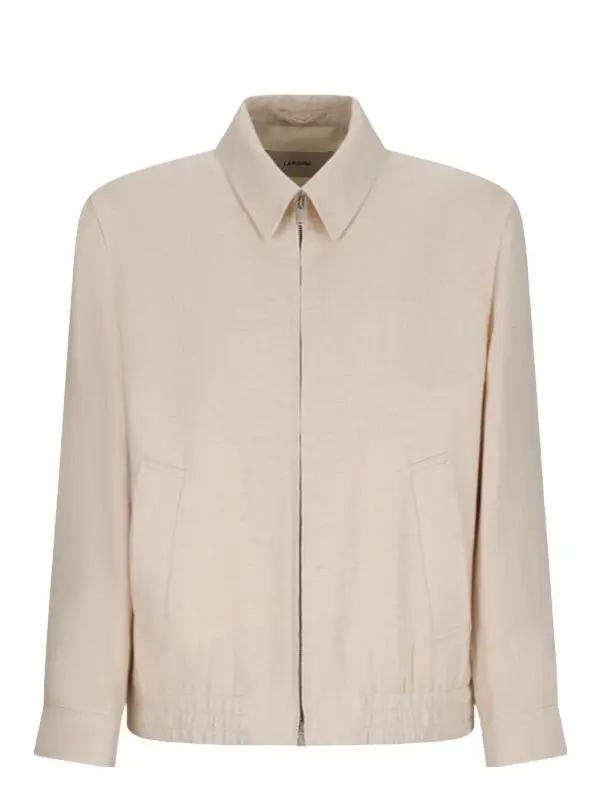 LARDINI Shirt Bomber Jacket - Nude