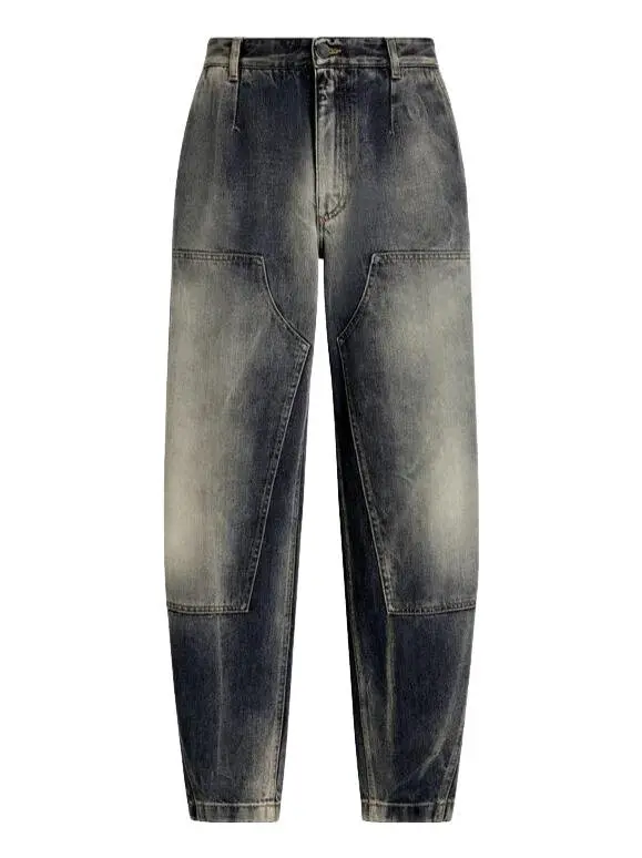 Dolce & Gabbana Logo Plaque Panelled Jeans - Black