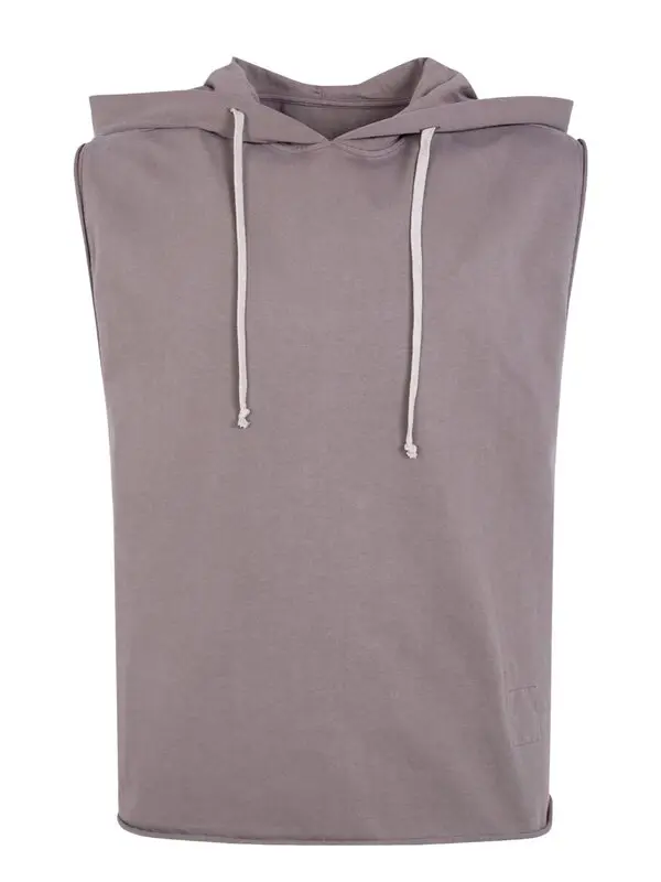 Rick Owens Sleeveless Drawstring Hoodie - Gray