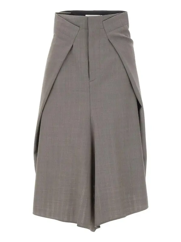 Victoria Beckham Asymmetrical Midi Skirt - Gray