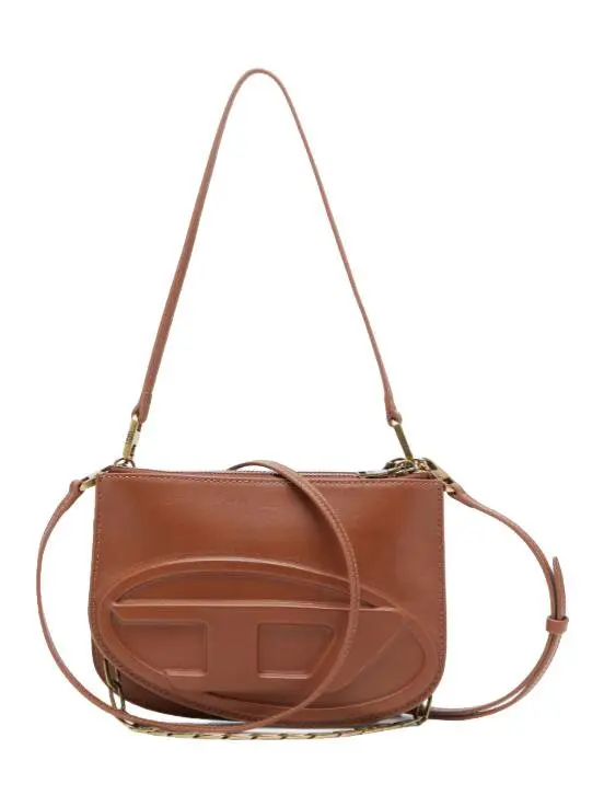 DIESEL® 1dr Twin Embossed Zipped Shoulder Bag - Brown