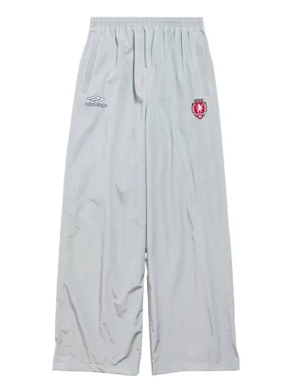 Balenciaga Logo Patch Wide-leg Sweatpants - New Grey