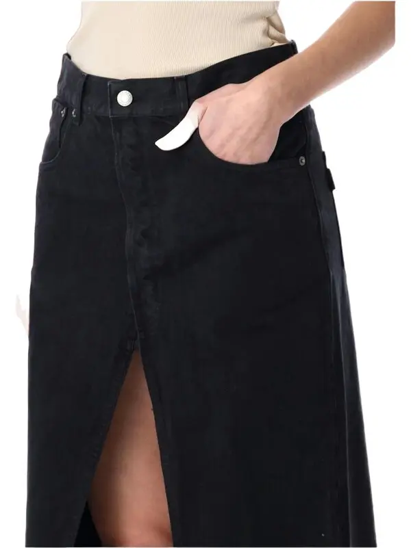 HAIKURE Gana High-slit Maxi Skirt - Carbon Black