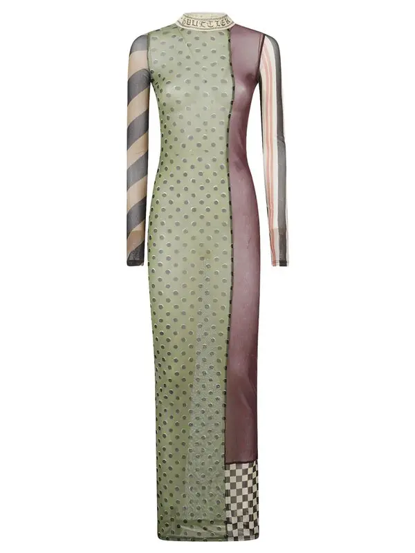 JEAN PAUL GAULTIER Patchwork Printed Maxi Dress - Nude