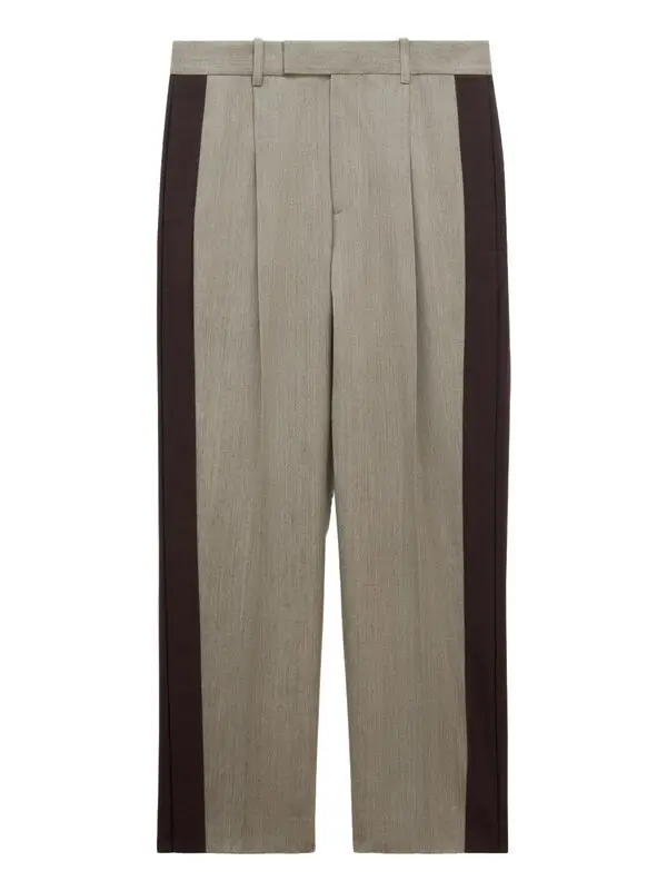 Marni Virgin Wool Trousers With Contrast Side Bands - Taupe
