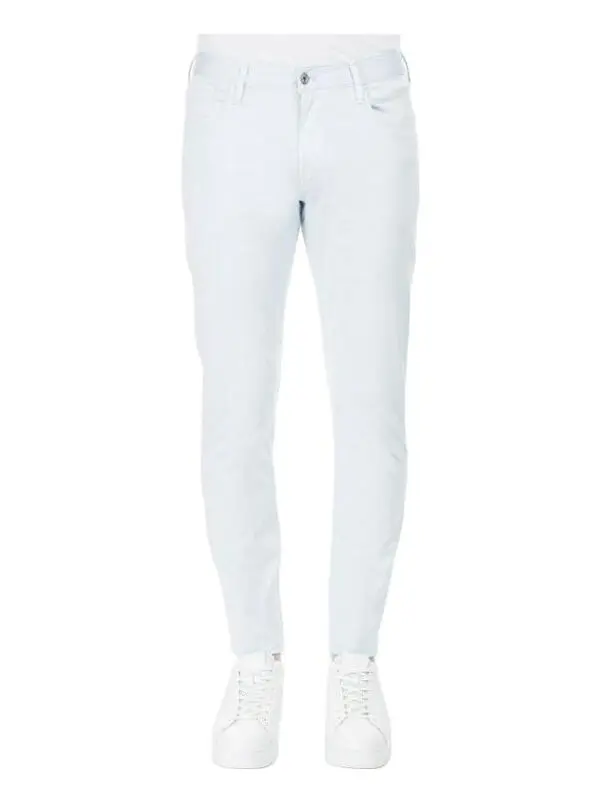 Emporio Armani Regular Fit Logo Detail Jeans - White