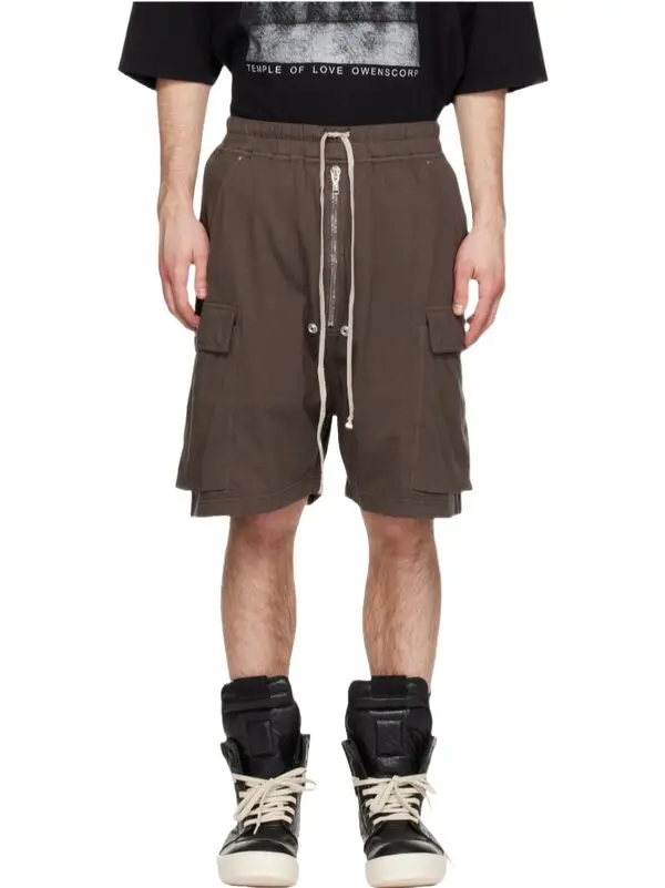 Rick Owens Drawstring Cargo Shorts - Dark Gray