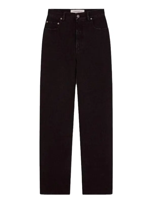 GOLDEN GOOSE Star Embellished Wide Leg Jeans - Black
