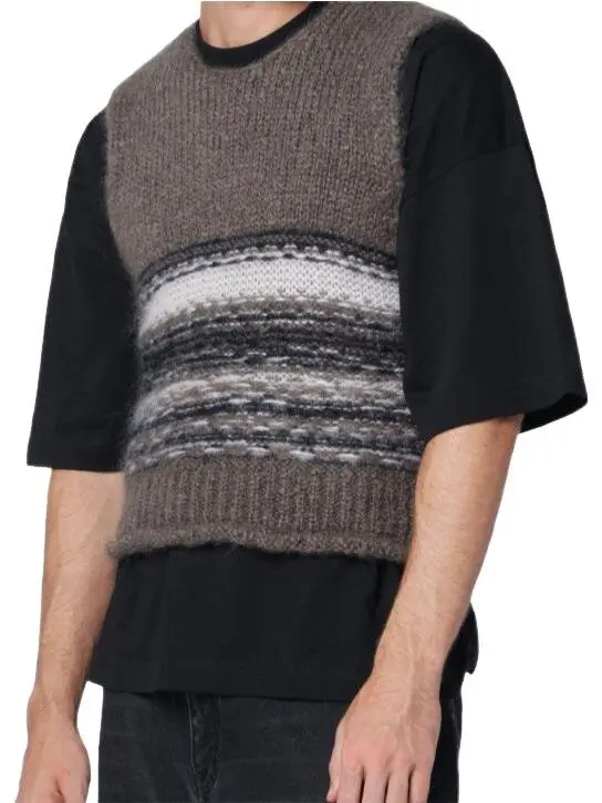 Our Legacy Striped Knit Vest - Black