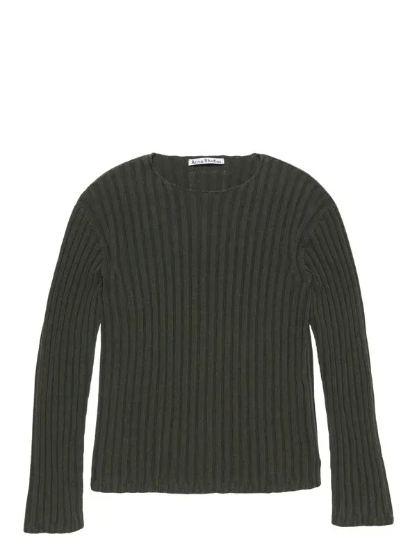 Acne Studios Ribbed Crew Neck Jumper - Black