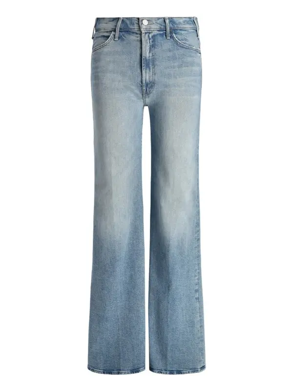 MOTHER The Hustler Roller Sneak Wide-leg Jeans - Gray