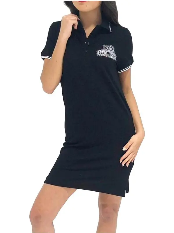 Moschino Polo Collar Short-sleeved Dress - Black