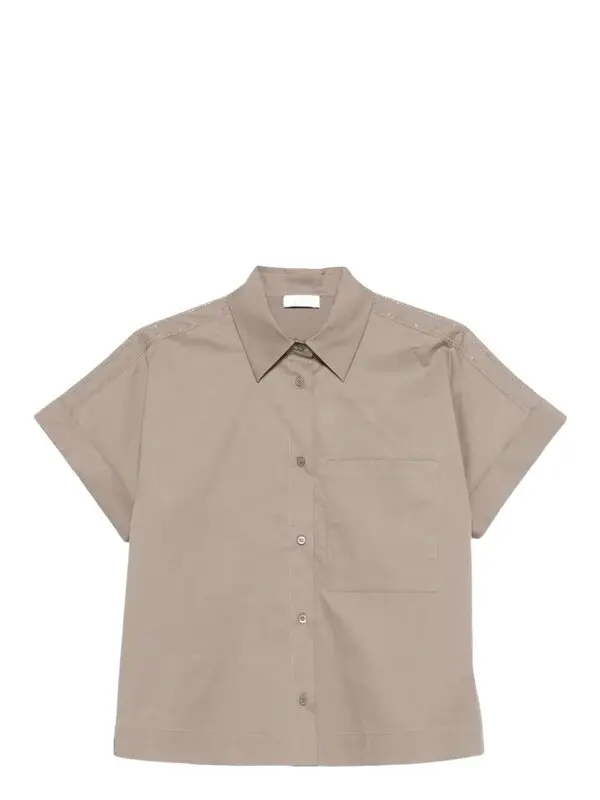 Peserico Embellished Pocket Shirt - Marrone Argilla