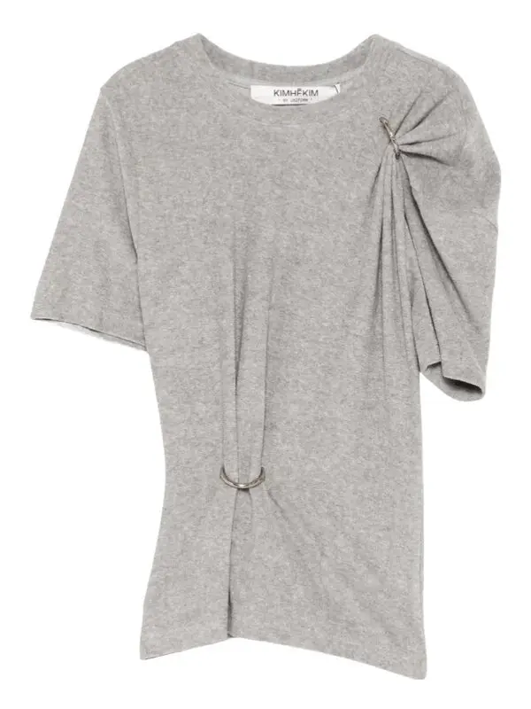 KIMHEKIM Short Sleeve T-shirt With Gathered Detail - Grey