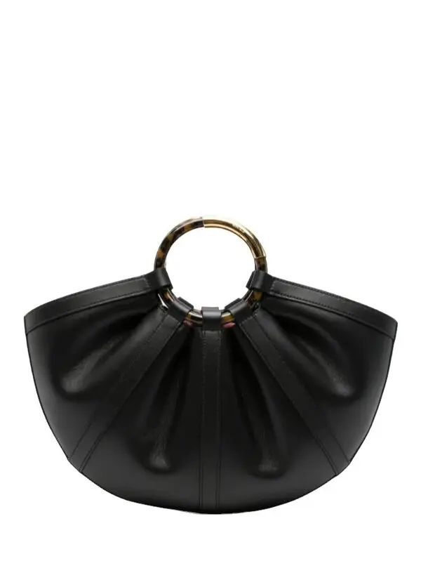 COCCINELLE Pleated Ring-handle Tote Bag - Black