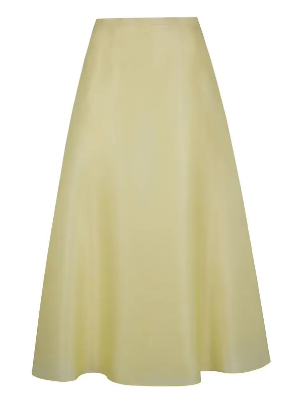 Alberta Ferretti Satin Organza A-line Skirt - Nude