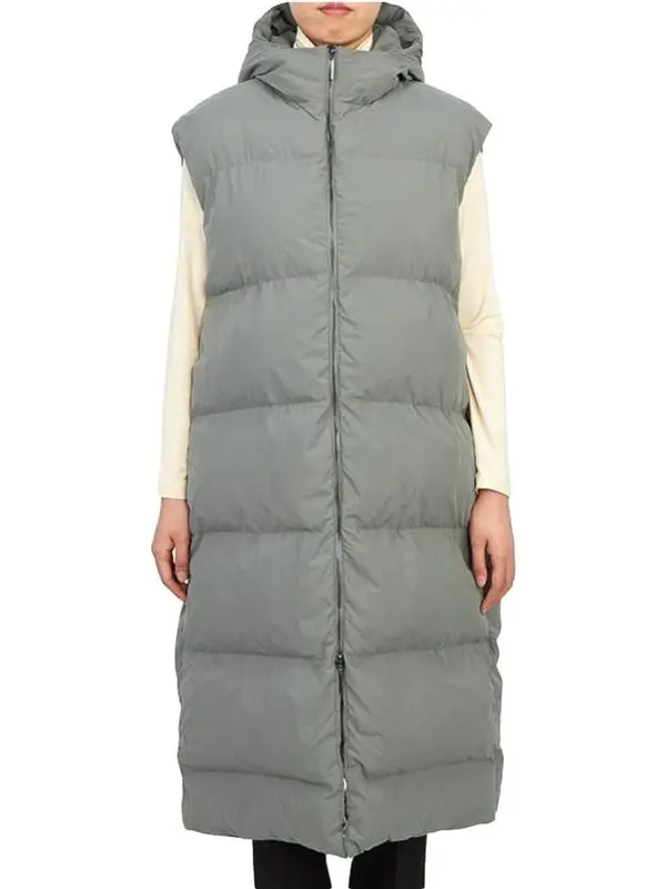 Studio Nicholson Hooded Sleeveless Padded Long Jacket - Grey