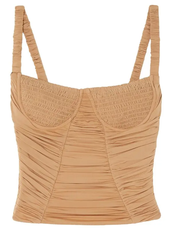 DION LEE Ruched Mini Dress - Nude