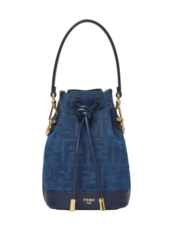 Fendi Mon Tresor Ff Jacquard Bucket Bag - Blue