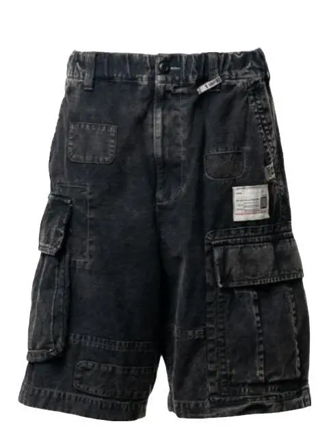 Mihara Yasuhiro Distressed Cotton Cargo Shorts - Black