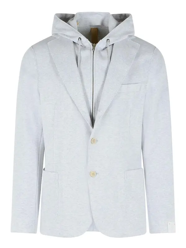 Eleventy Hooded Layered Blazer - White
