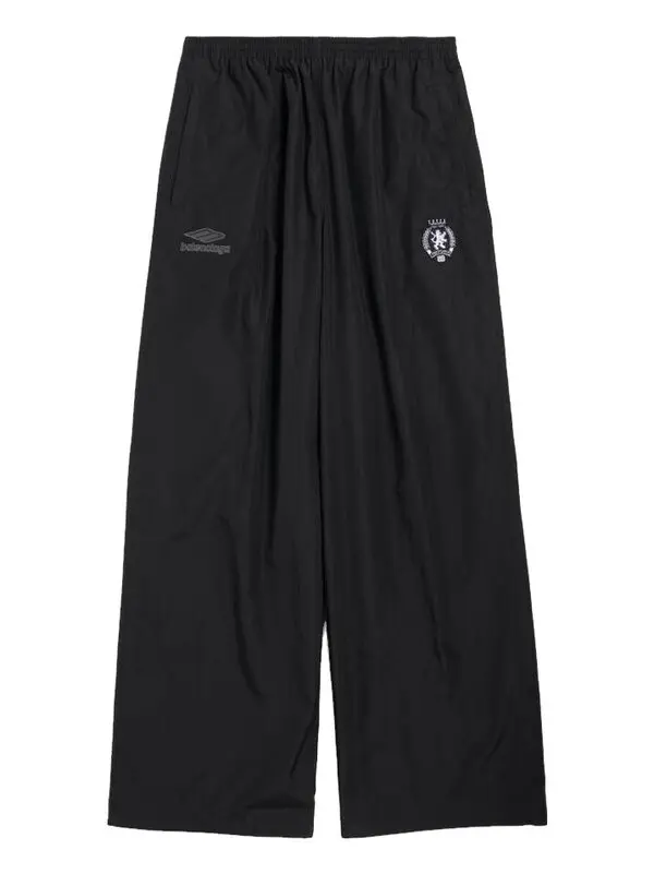 Balenciaga Logo Patch Wide-leg Sweatpants - Black
