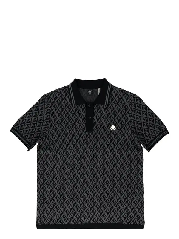 Moose Knuckles Short Sleeve Polo Shirt - Black