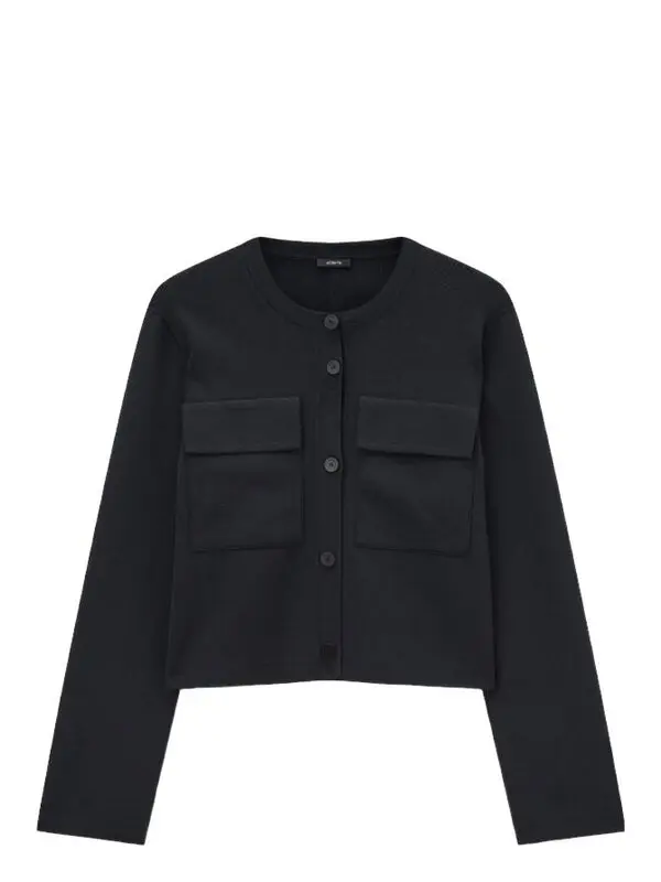 JOSEPH Viscose Knit Stretch Cardigan Jacket - Black