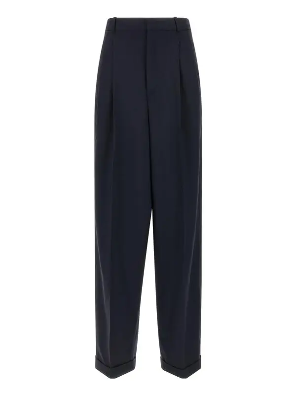 Polo Ralph Lauren Pleated Wide-leg Trousers - Blue