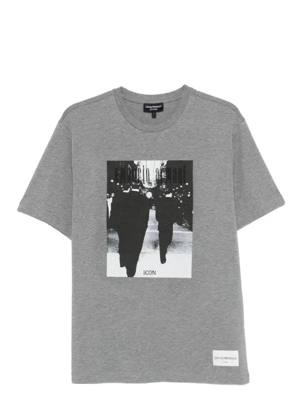 Emporio Armani Graphic-print T-shirt - Gray