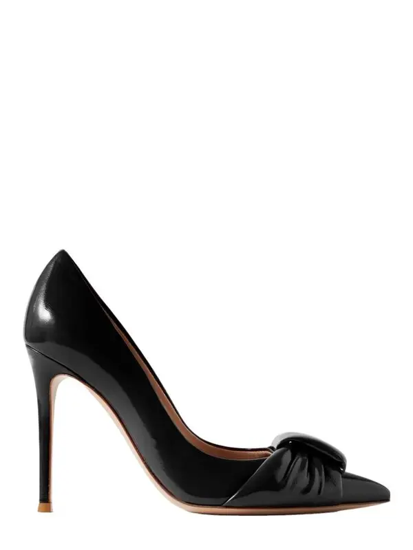 GIANVITO ROSSI 105mm Leather Pumps With Bow Detailing - Black
