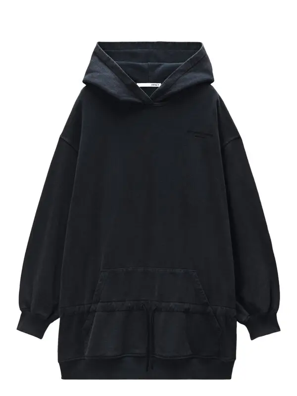 Alexander Wang Dropped Waist Hoodie Dress - Water-washed Black