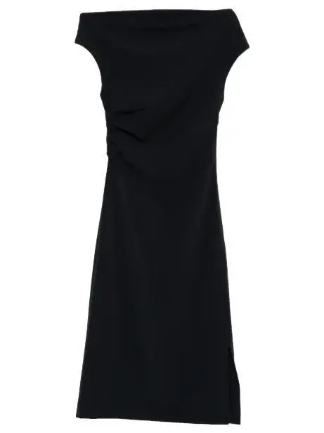 P.a.r.o.s.h Off-the-shoulder Ruched Midi Dress - Blue