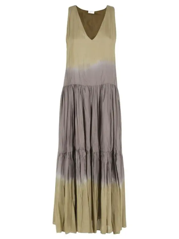 ROBERTO COLLINA Sleeveless V-neck Maxi Dress - Gray