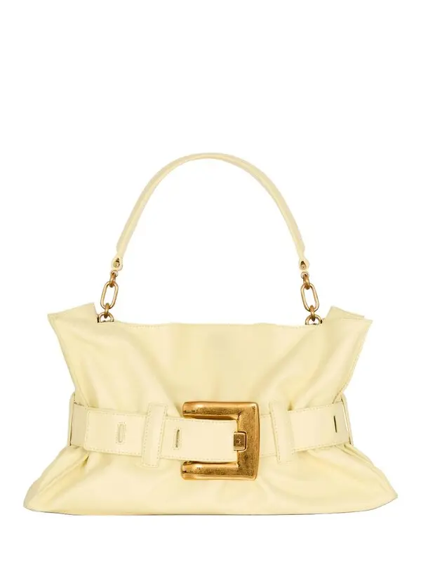 Balmain Medium Anthem Bag In Calfskin Leather - Yellow