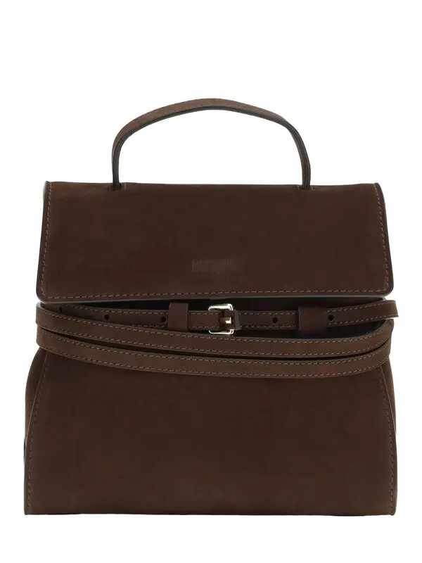 Moschino Tie Me Logo Embossed Tote Bag - Brown