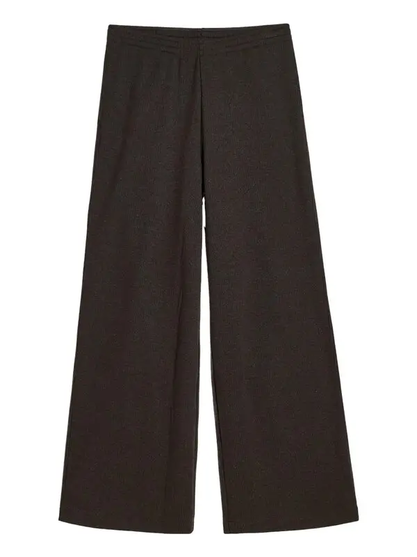Our Legacy Ribbed Knit Pinstripe Wide-leg Trousers - Black