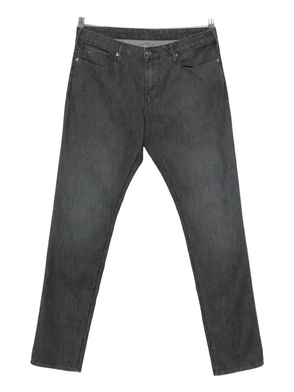 Emporio Armani Logo Plaque Jeans - Grey