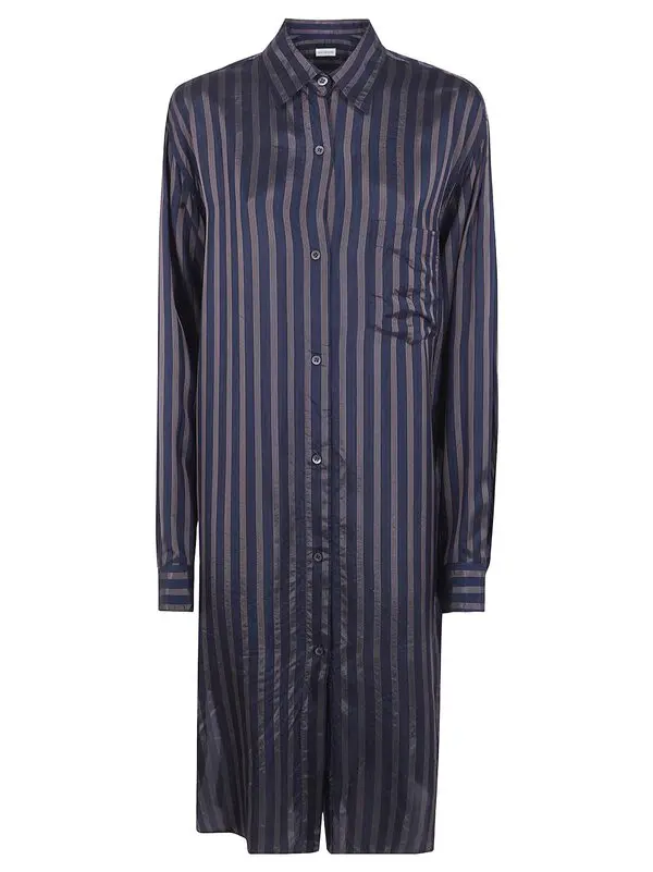 Dries Van Noten Dayley" Striped Long Sleeve Dress - Navy