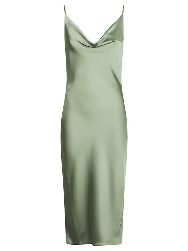 Norma Kamali Cowl Neck Sleeveless Dress - Gray