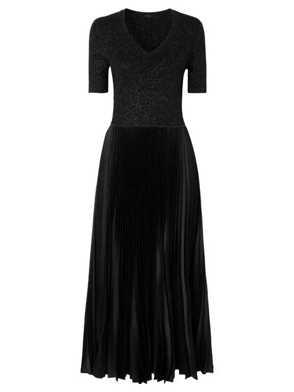 JOSEPH Short Sleeve Pleated Dress - Black